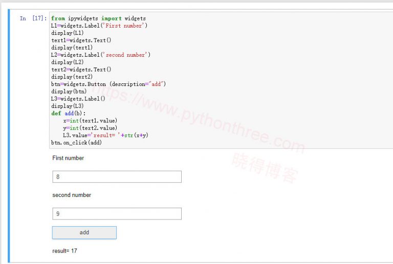 Jupyter Notebook教程ipywidgets库 晓得博客 Jupyter Notebook教程