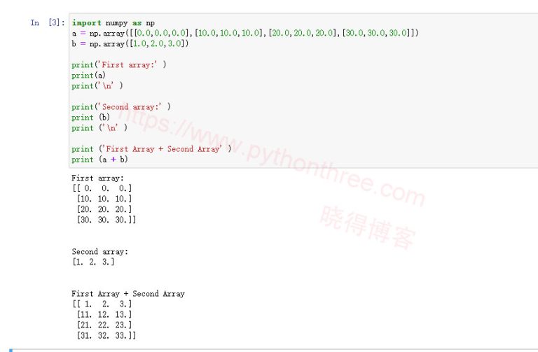 NumPy Broadcast广播 - 晓得博客 - NumPy教程 NumPy Broadcast广播 - 晓得博客 - NumPy教程
