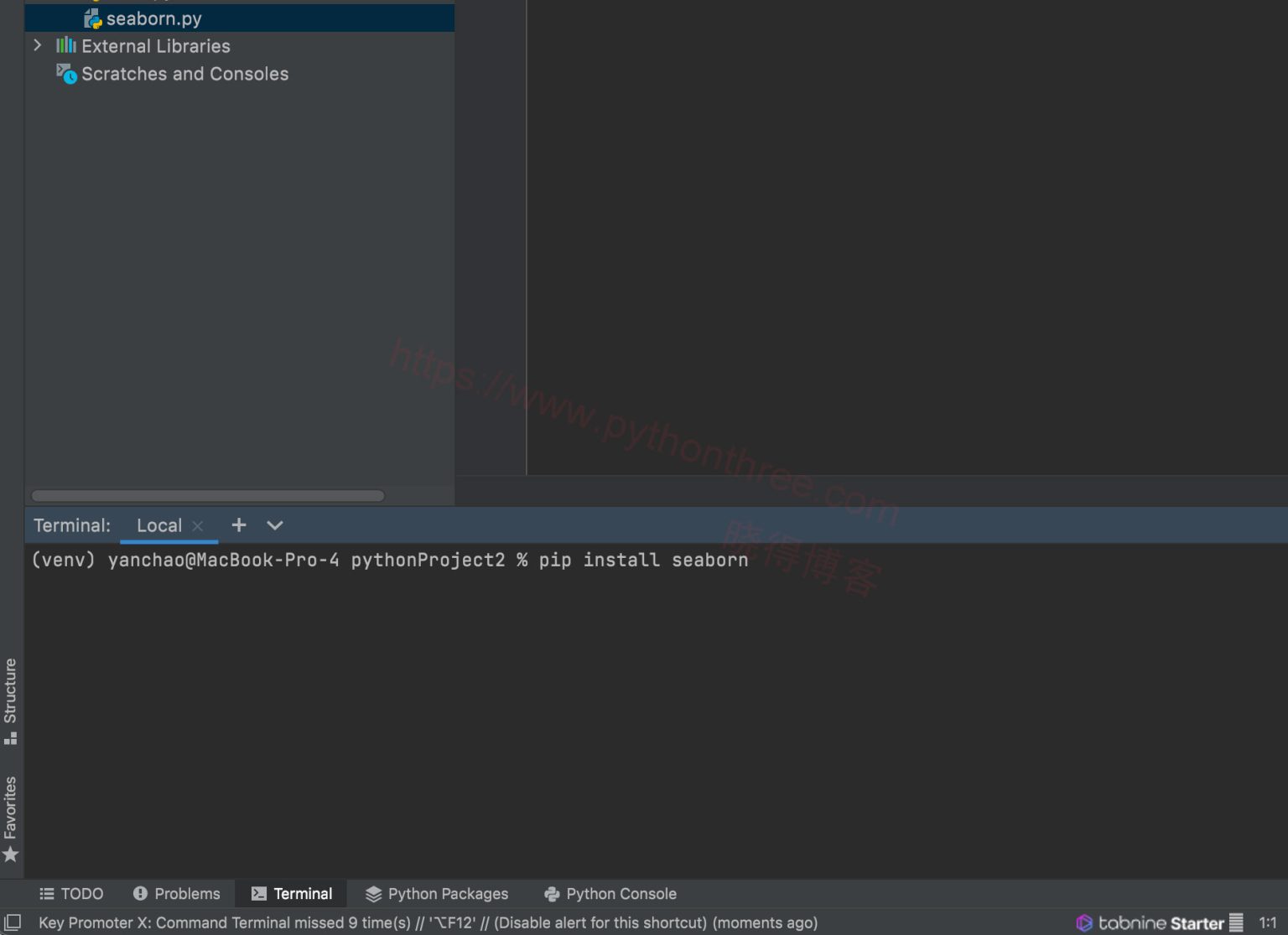 如何在Pycharm中安装Seaborn - 晓得博客 - Pycharm教程